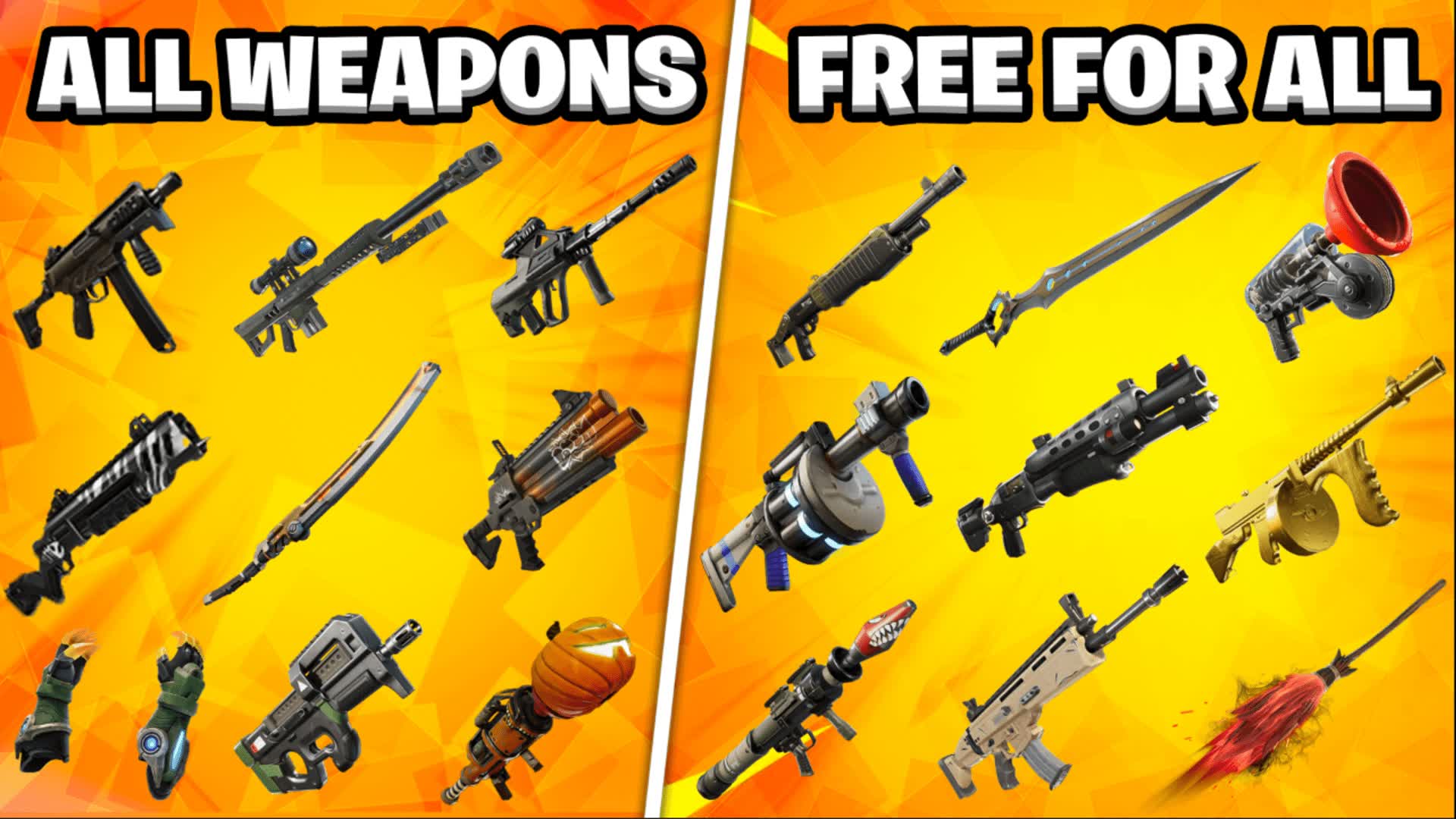 💥 ALL WEAPONS - FFA💥 0546-6921-2529 by mapsos - Fortnite Creative Map Code - Fortnite.GG