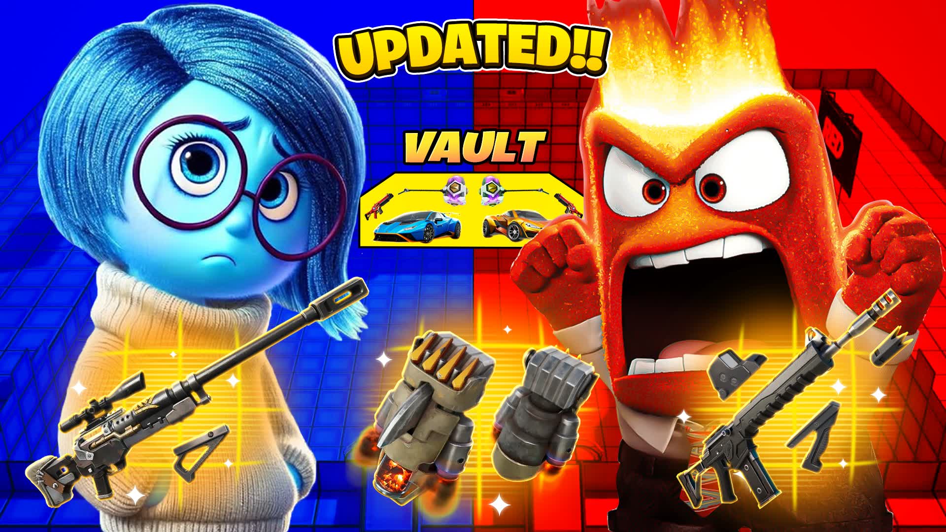 ANGRY VS SADNESS RED VS BLUE MOVIES🔴🔵 - 5487-8229-1967 | Fortnite Zone
