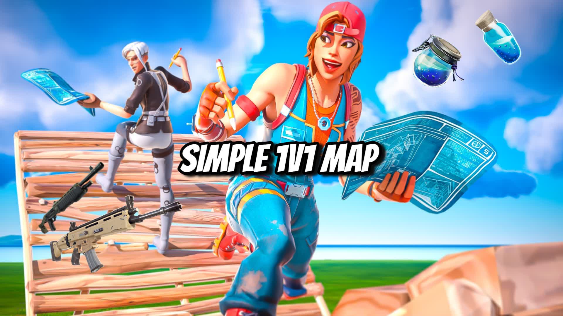 😎SIMPLE 1V1 MAP😎 4073-1250-1812 by dilii - Fortnite Creative Map Code - Fortnite.GG