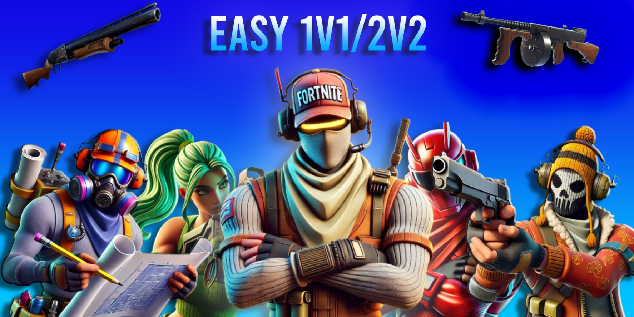 Easy 1v1/2v2 9454-5572-1574 by 3st - Fortnite Creative Map Code - Fortnite.GG