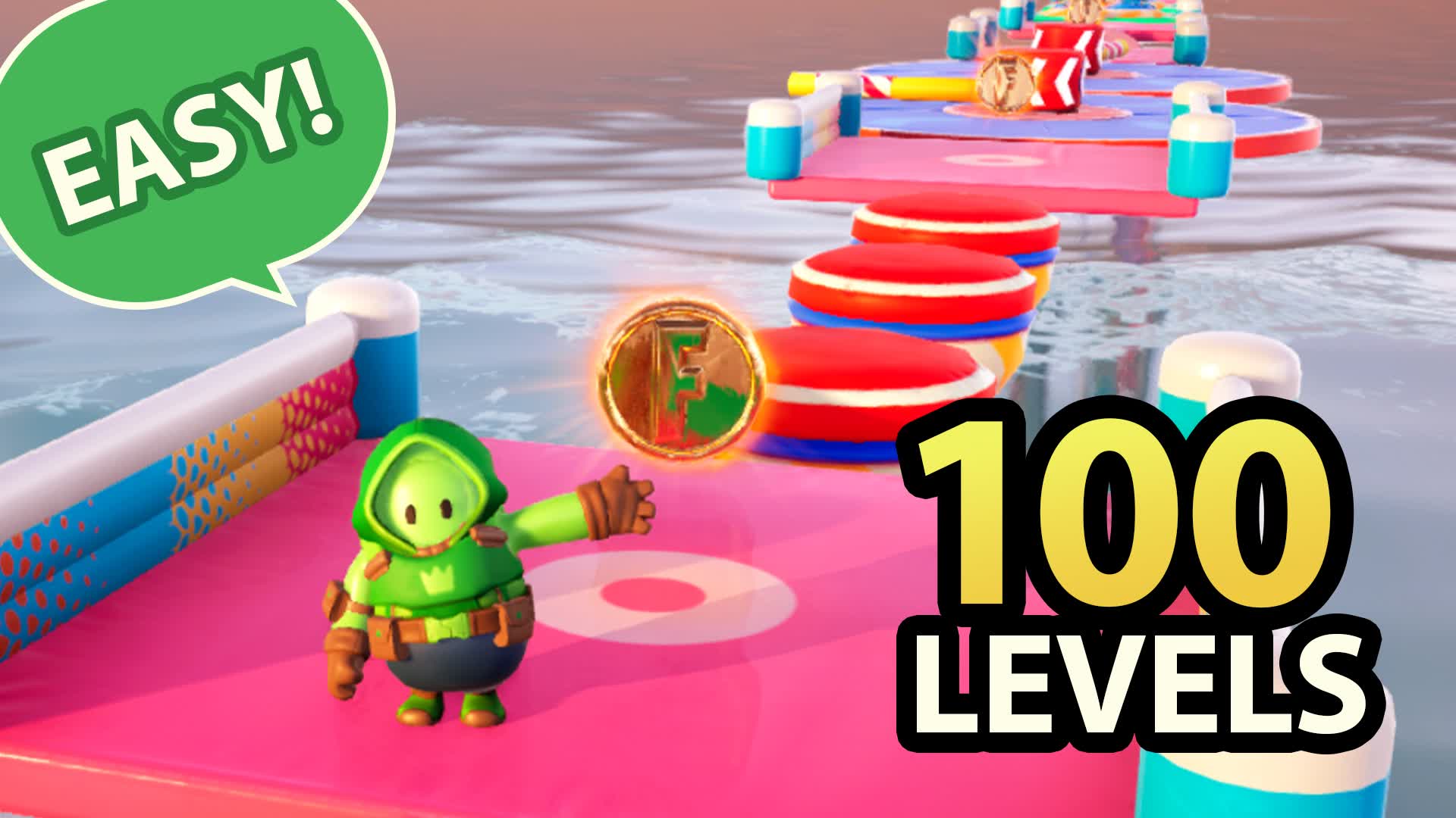 100 Levels EASY Fall Guys Parkour 0231-3743-9065 by ken_u - Fortnite