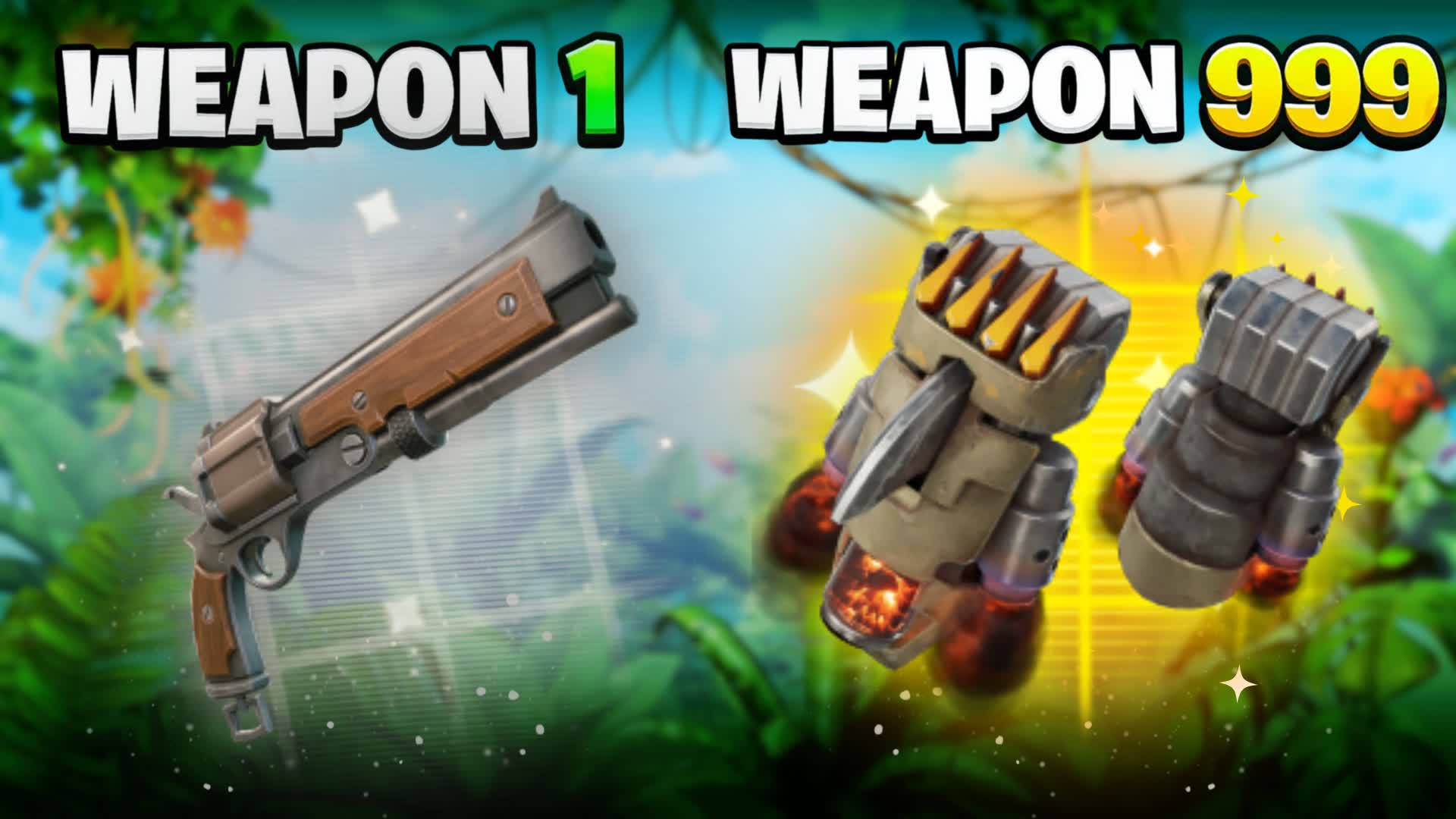 🐒 JUNGLE GUN GAME 🔫ONE SHOT 🎯 8699-1850-1350 من ابتكار volviik - Fortnite