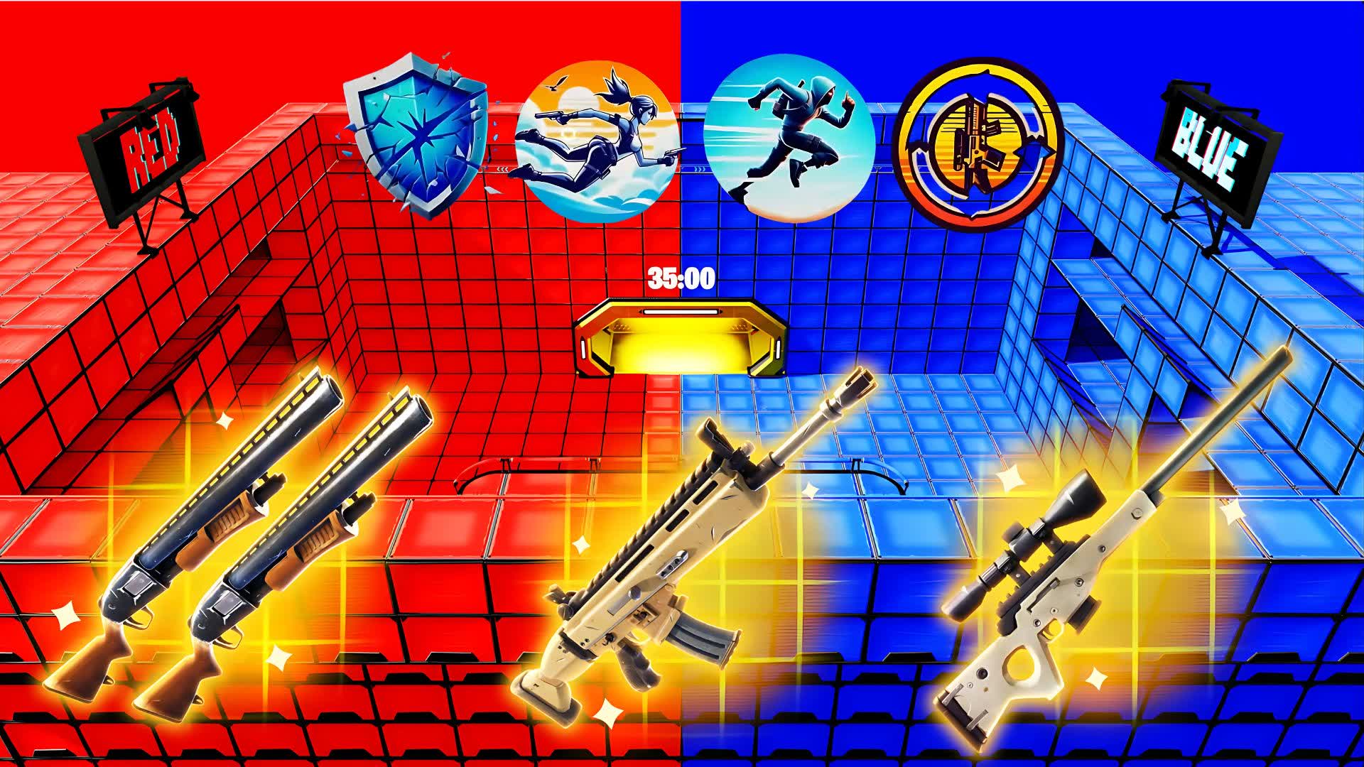 CRAZY RED VS BLUE 🔴🔵RVB 5928-9134-2561 by anakin3m - Fortnite Creative Map Code - Fortnite.GG