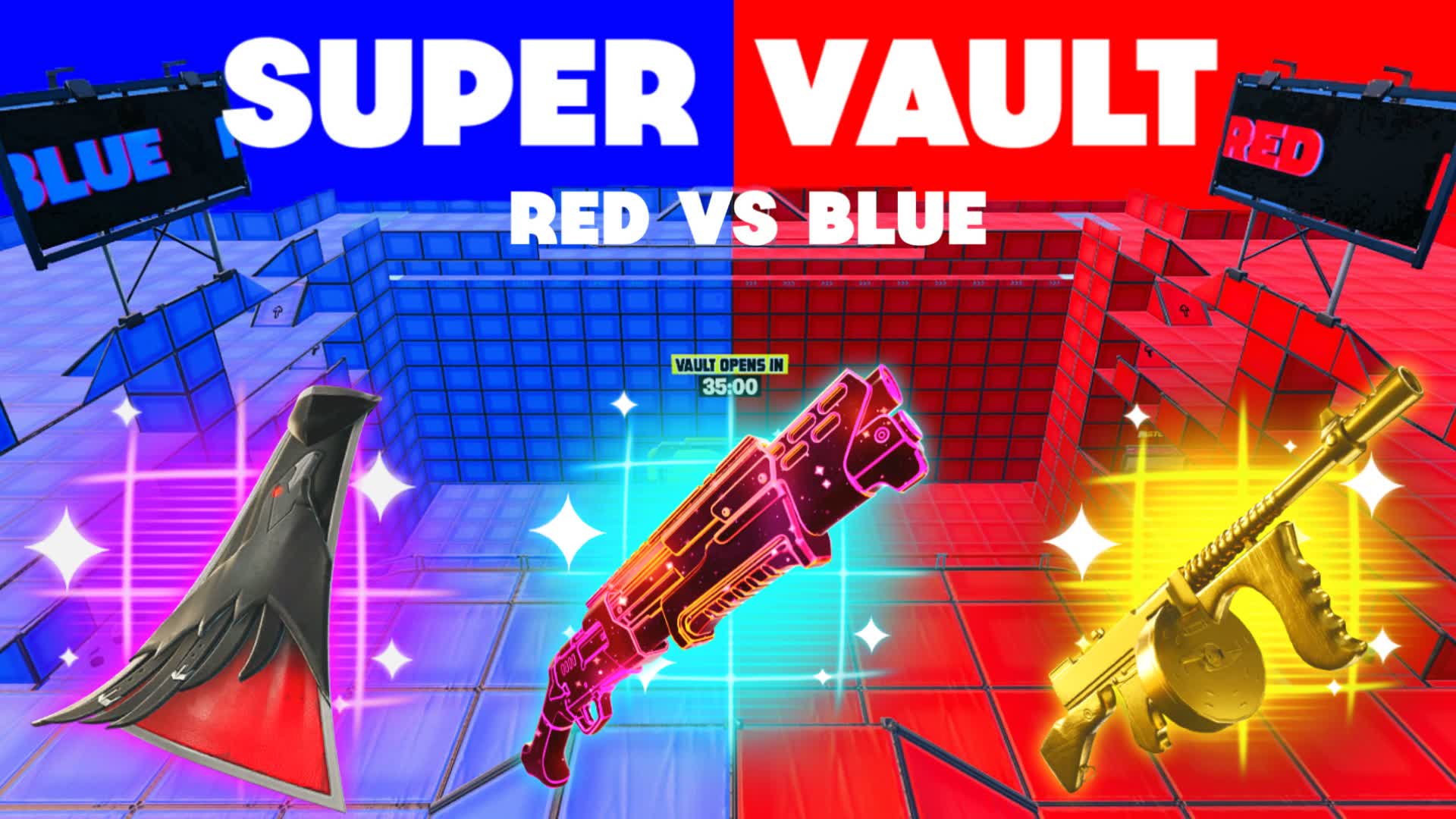 Super Vault Red vs Blue 🔴🔵 2633-1591-1617 by mochis - Fortnite Creative Map Code - Fortnite.GG