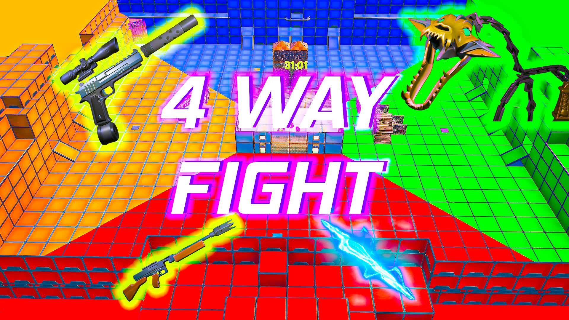 4 WAY FIGHT (BUILD) ️💛💚💙 7428-4405-9482 by outcastashu - Fortnite
