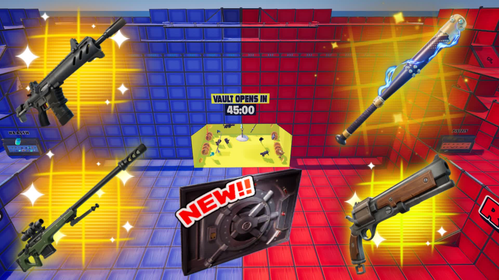 Super Vault Red vs Blue 🔴🔵 7774-9083-7739 by mochis - Fortnite Creative ...