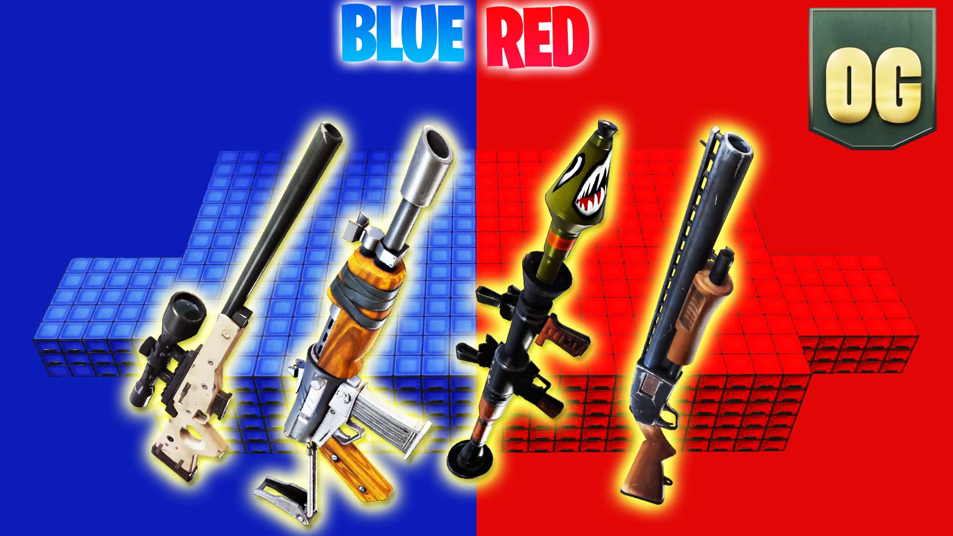 🔴🔵OG RED VS BLUE ALL WEAPONS 0277-2909-8646 by rvb1 - Fortnite Creative Map Code - Fortnite.GG