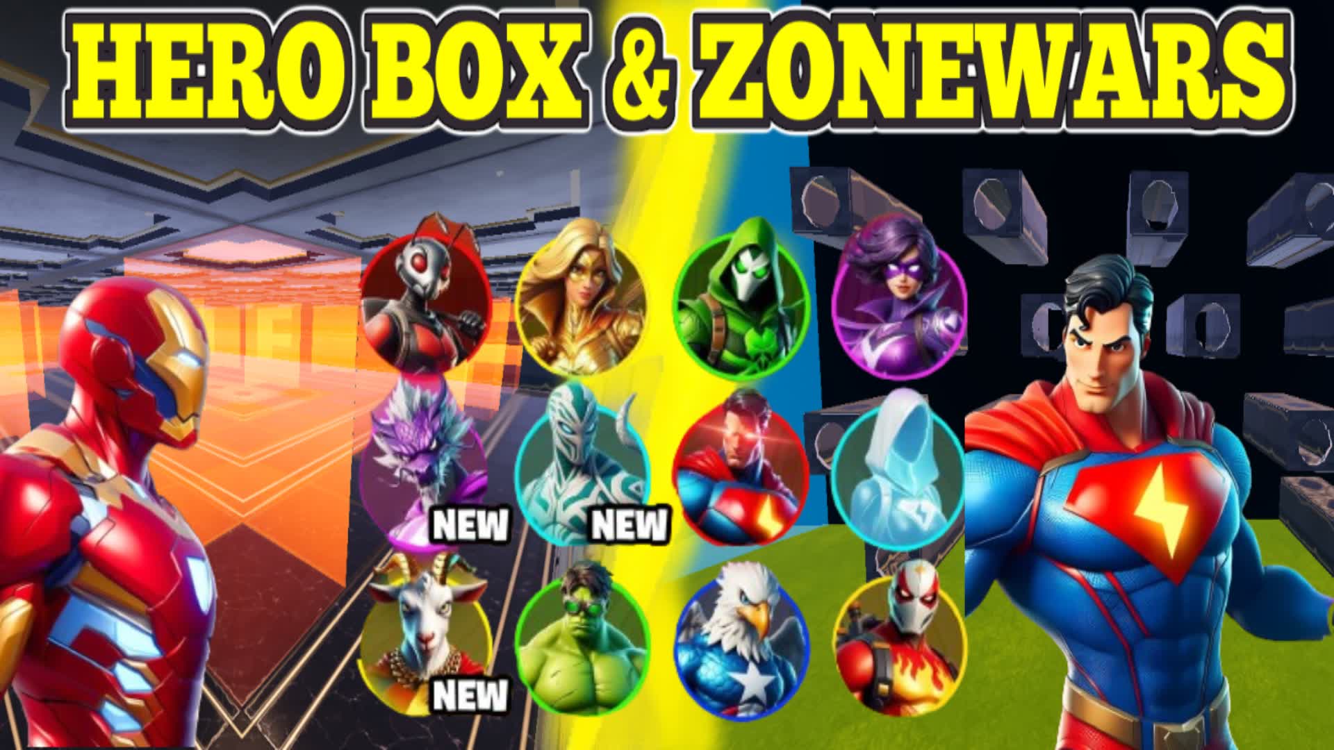 HERO BOX PVP+ZONEWARS 8819-6630-7127 by zy97 - Fortnite Creative Map Code - Fortnite.GG