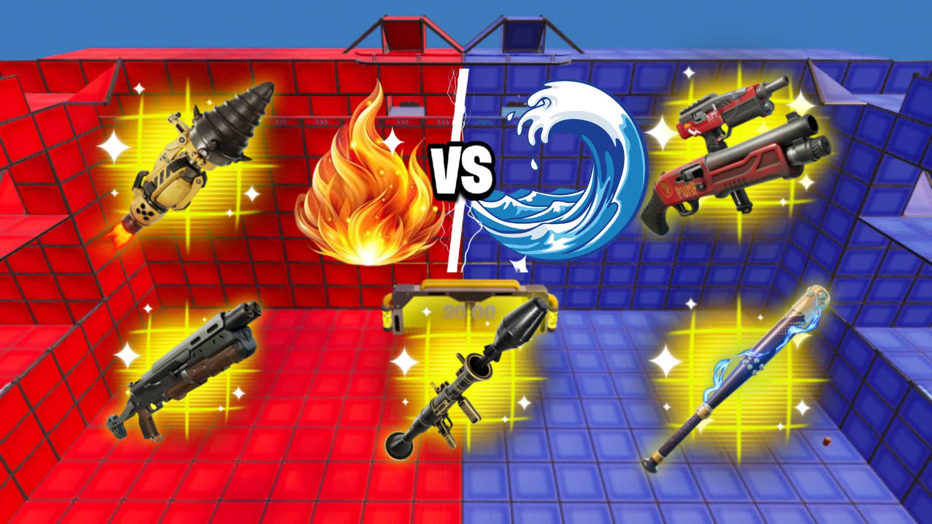 Fire Red vs Blue Water 🔴🔵 6472-0794-4448 by ehab1 - Fortnite