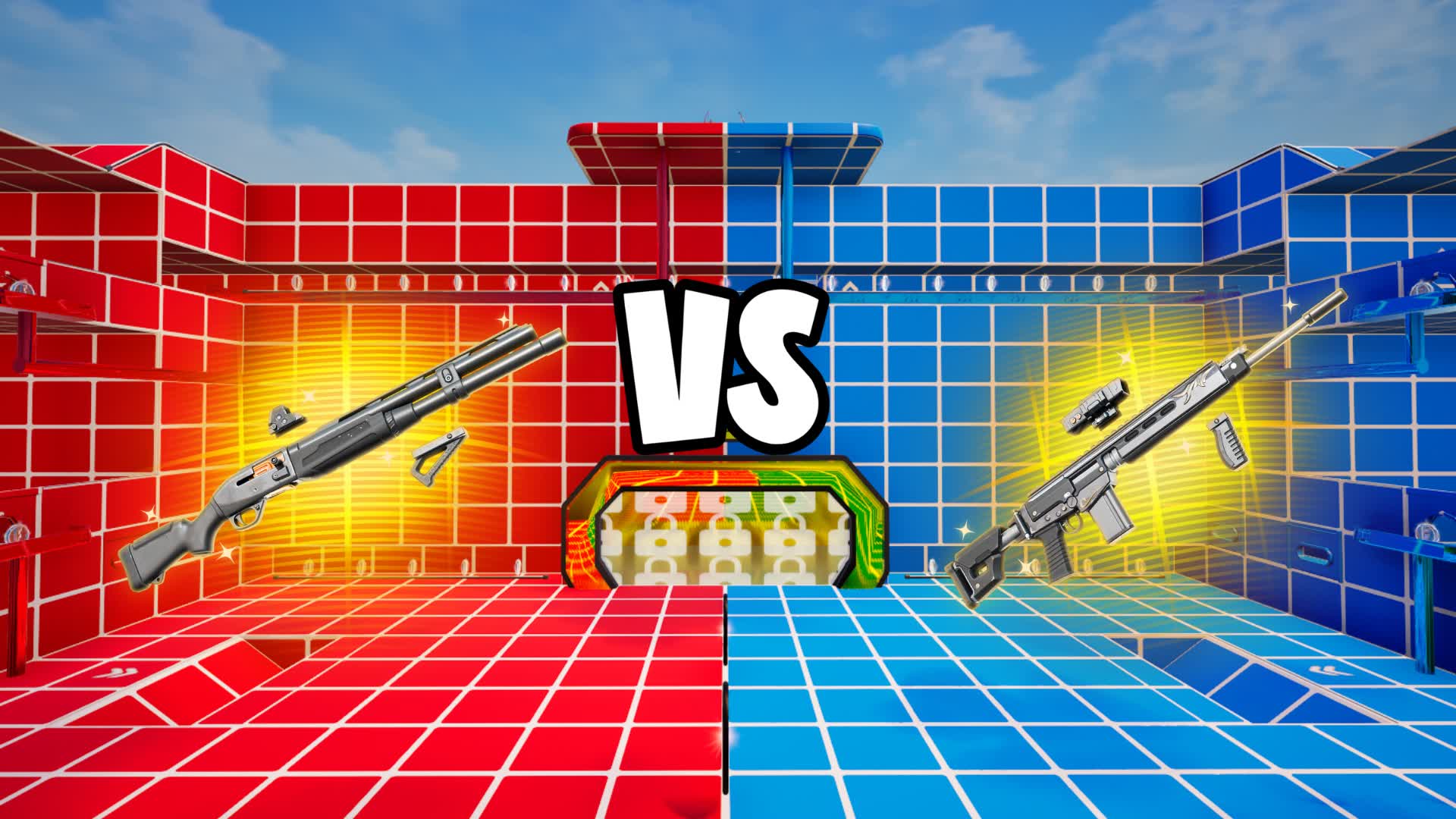 ALL GUNS RED VS BLUE 🔴🔵 4001-7657-5826 من ابتكار krtstash - Fortnite