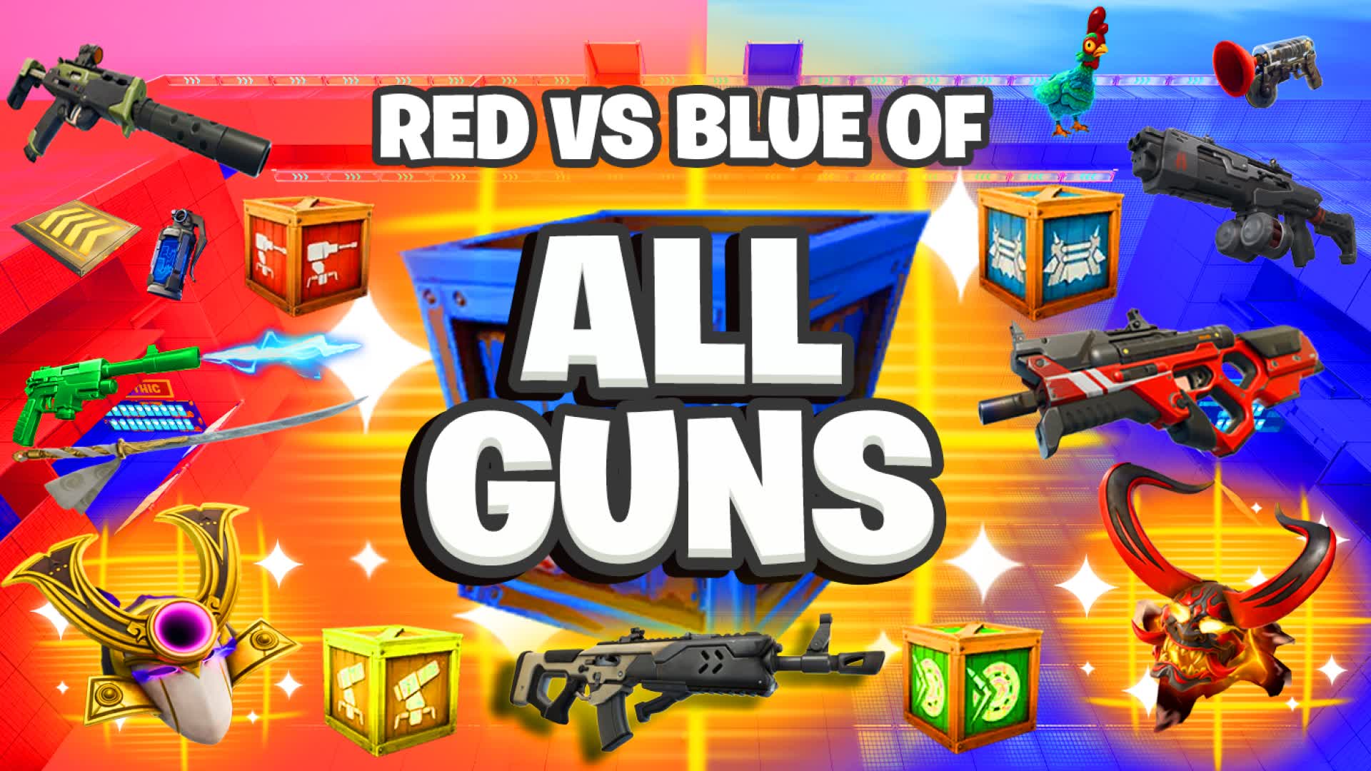 RED VS BLUE: ALL GUNS 🔴🔵HEROES FFA 0990-7392-8483 by chrisplegacy ...