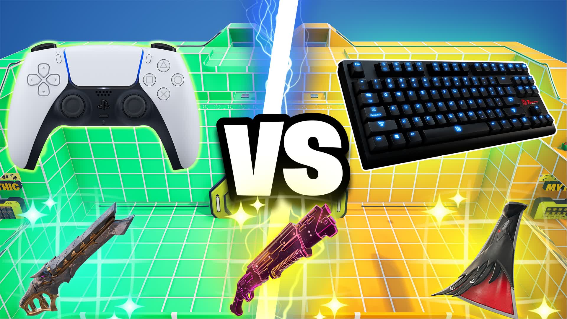 PS5 VS KEYBOARD 🏆 GREEN VS ORANGE🟢🟠 0312-6179-3165 by maco - Fortnite