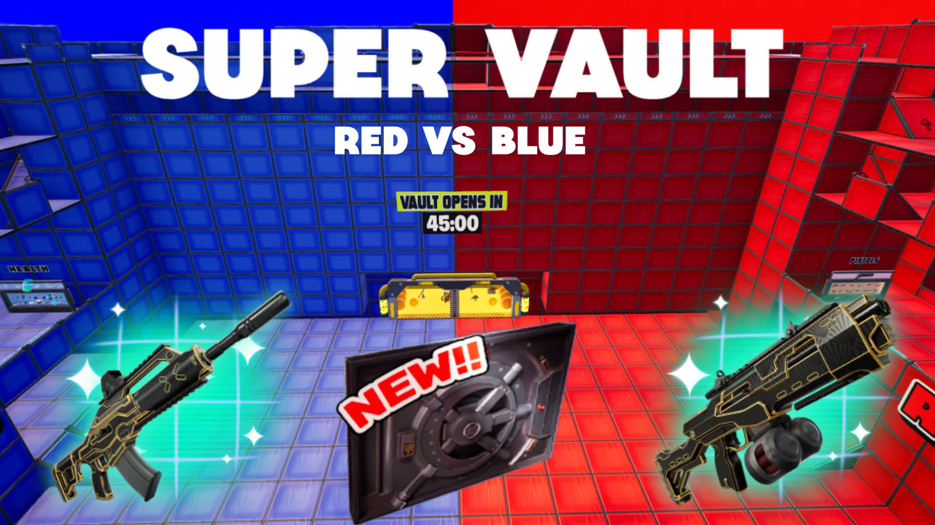 Super Vault Red vs Blue 🔴🔵 2633-1591-1617 by mochis - Fortnite Creative Map Code - Fortnite.GG
