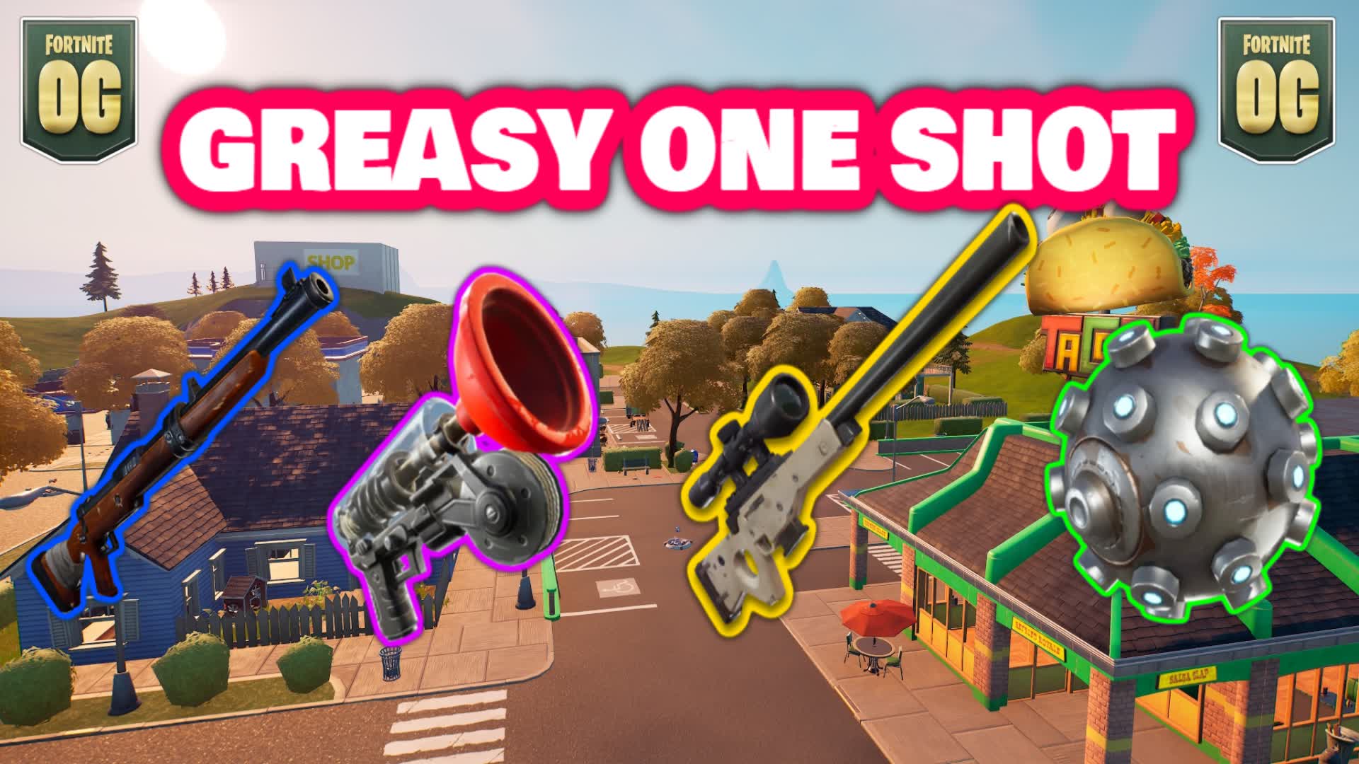 ONE SHOT GREASY🌮 4780-5465-9853 by tiw - Fortnite Creative Map Code - Fortnite.GG