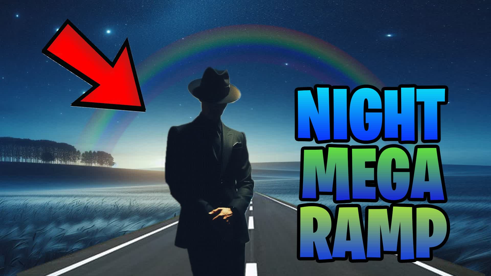 🌈🌙 NIGHT RAINBOW MEGA RAMP🌈🌙 4146-2100-1834 من ابتكار tinary - Fortnite