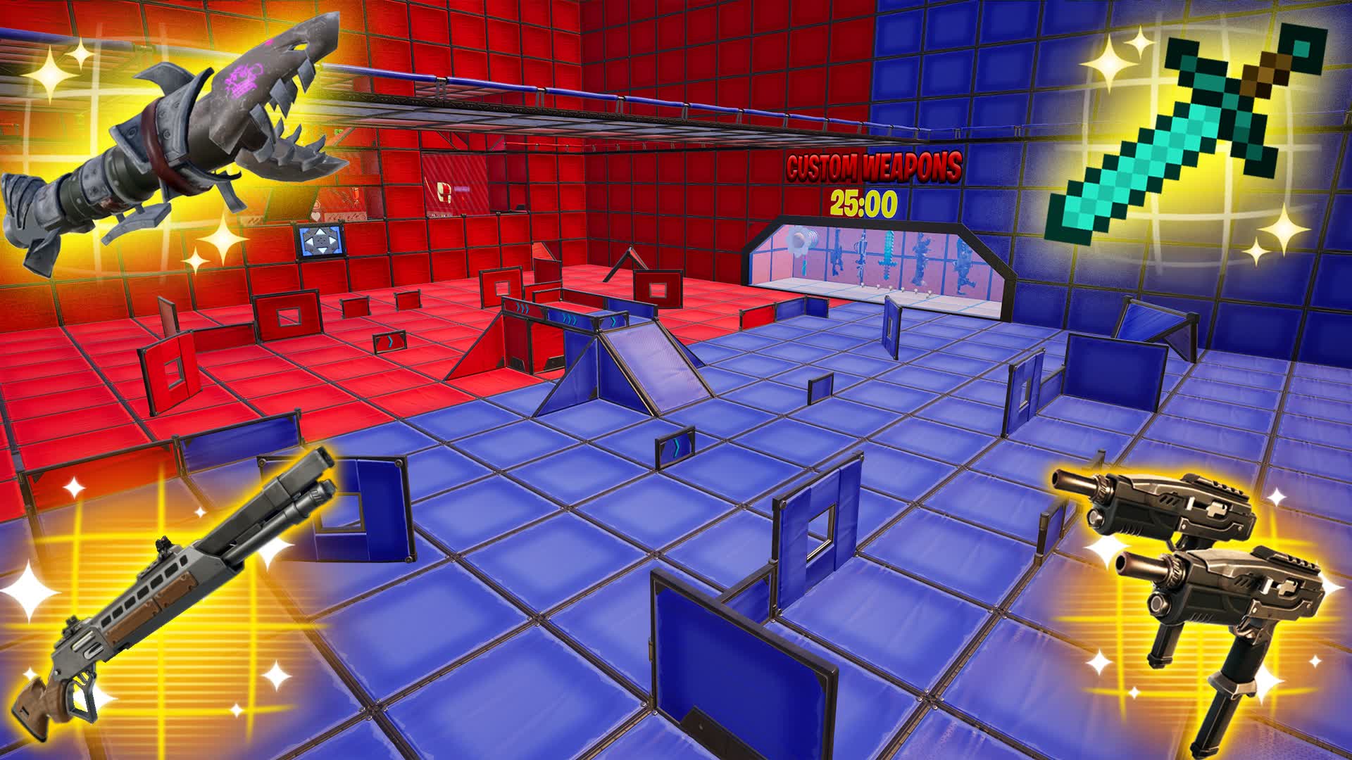 MEGA 🔴RED VS BLUE🔵 7611-4634-6527 by leximoo - Fortnite Creative Map ...