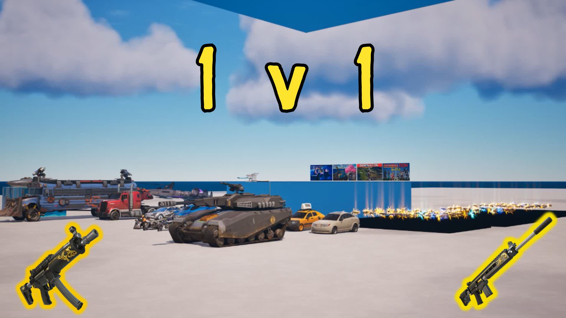 ALL GUN and VEHICLES 1v1 - FFA 8499-5217-4932 by water_2000 - Fortnite Creative Map Code ...