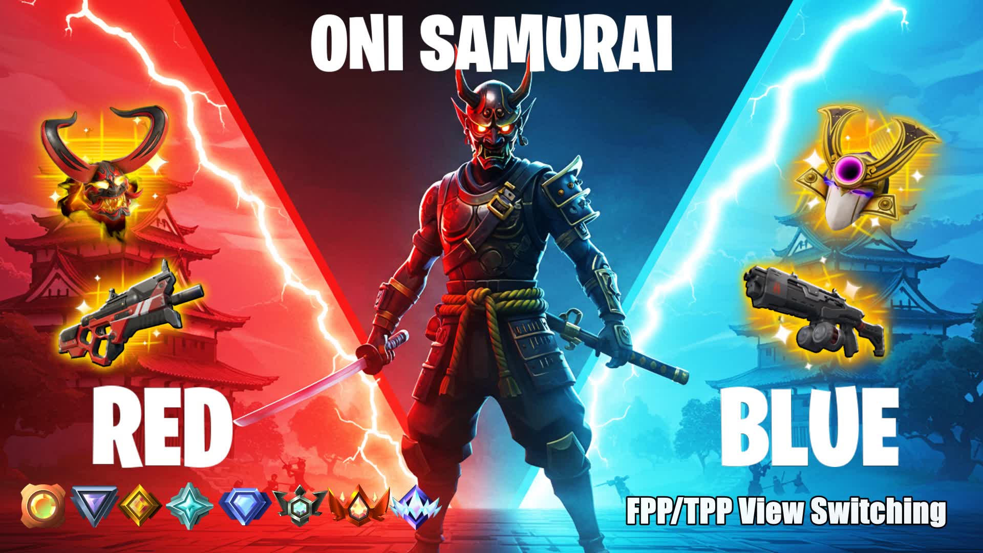 tete_fn tarafından üretilen RED VS BLUE VS ONI SAMURAI 4888-5191-3911 ...