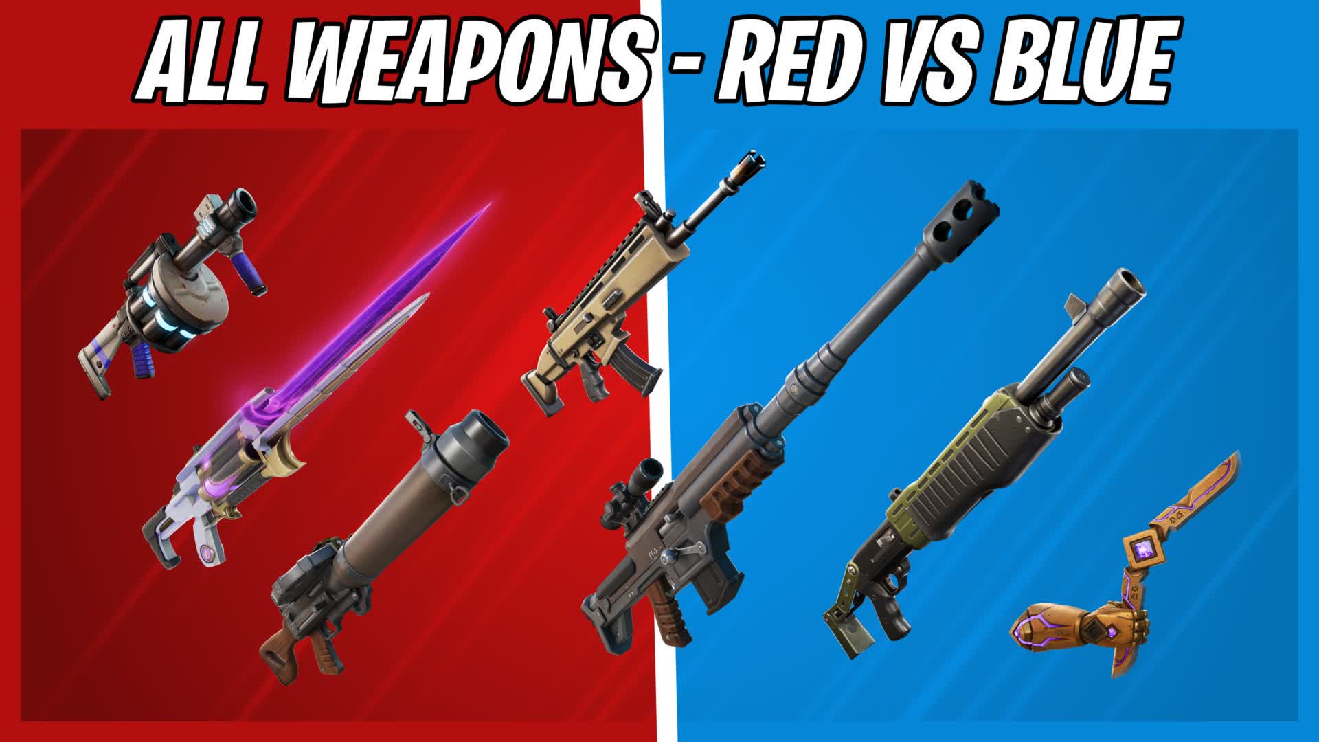 ALL WEAPONS RED VS BLUE 🔴🔵 6227-0901-3282 من ابتكار schmali - Fortnite