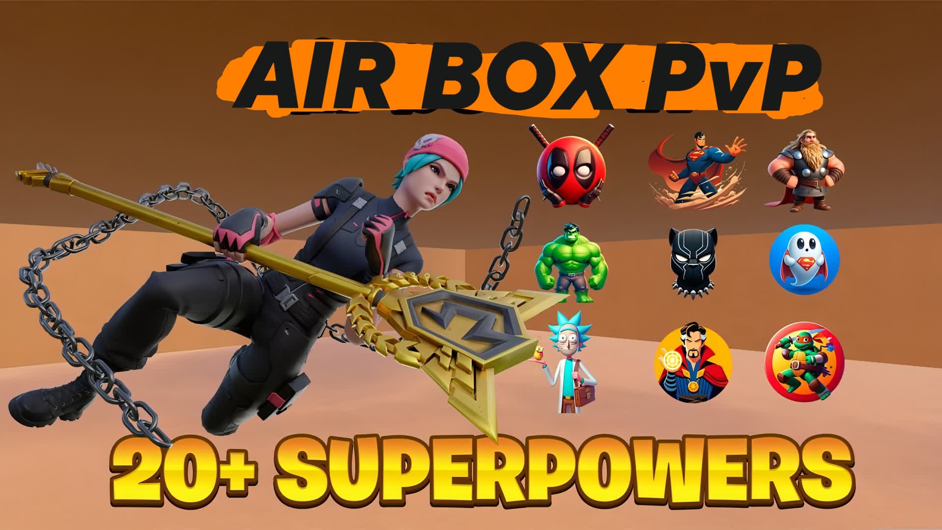 AIR BOX PVP 📦 SUPERPOWERS 3437-1861-1229 by muxa72 - Fortnite Creative Map Code - Fortnite.GG