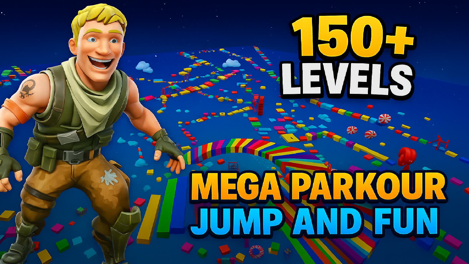 ⭐MEGA PARKOUR 150+ LEVEL⭐ 0598-3090-6157 by frenkiislands - Fortnite