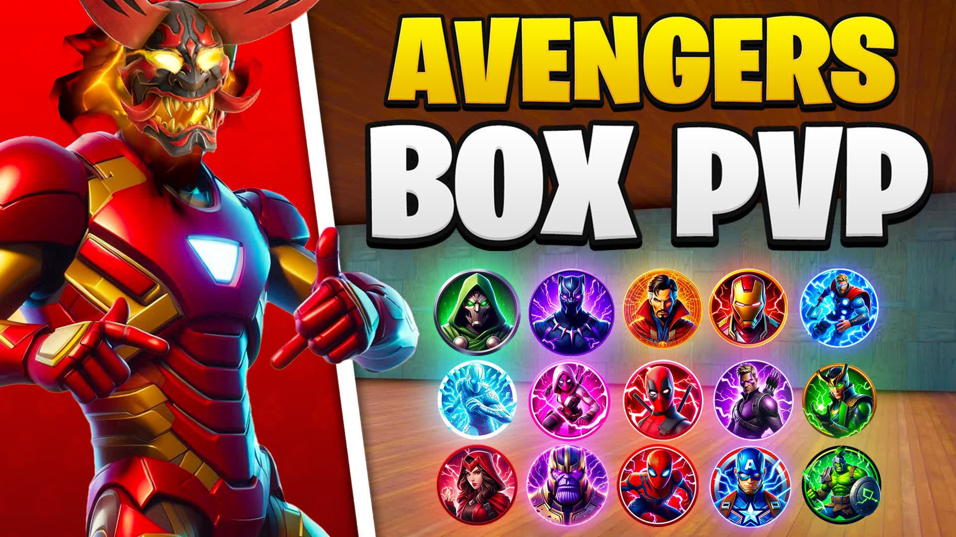 ULTIMATE AVENGERS BOX PVP 📦💪 6597-1805-9926 by itsgopex - Fortnite Creative Map Code - Fortnite.GG