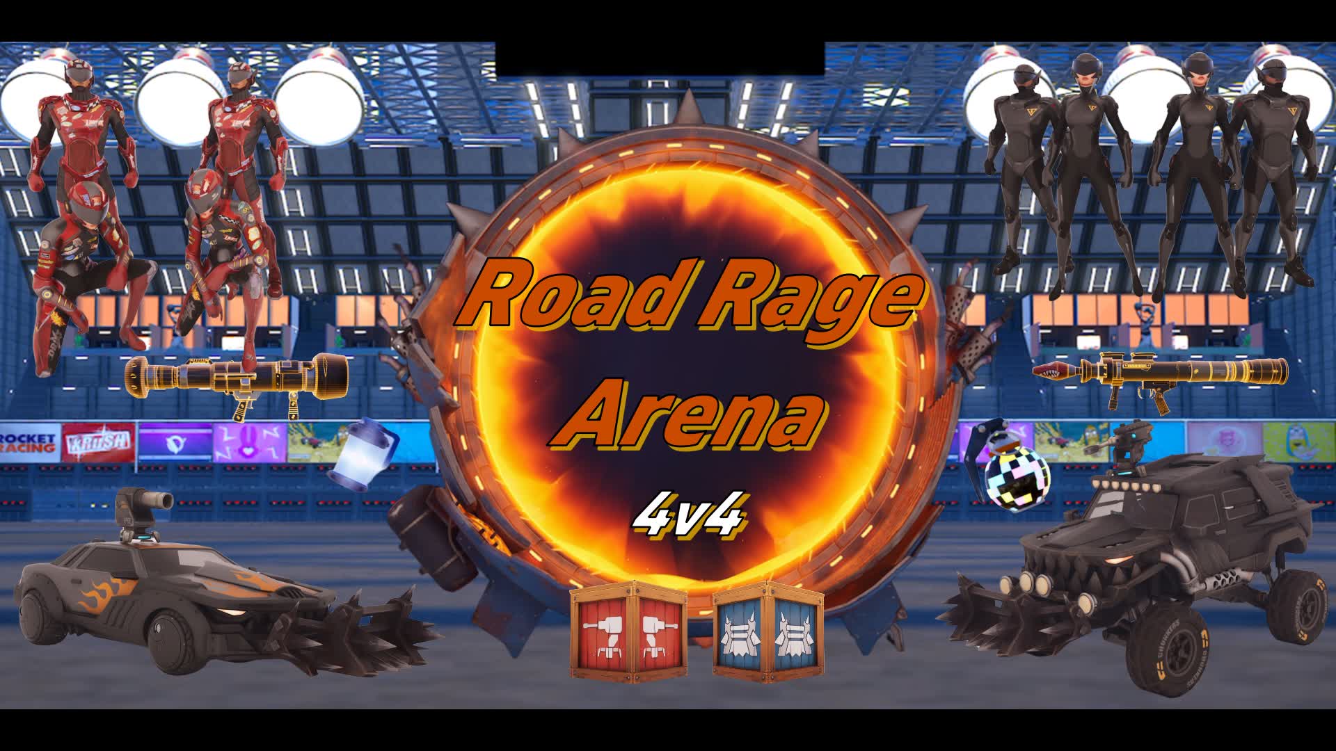 Road Rage Arena 4v4 9530-2288-9507 by ifortnitemaps - Fortnite Creative Map Code - Fortnite.GG