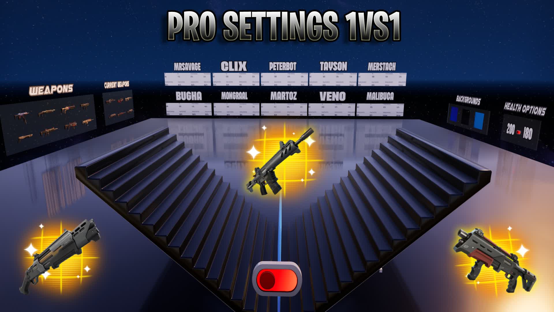 pro settings 1vs1 8819-4032-3464 by fire11 - Fortnite Creative Map Code ...