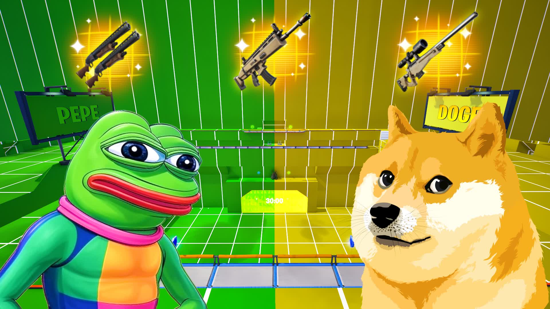 PEPE VS DOGE🟢🟡 1365-0507-4757 by nexusbiome - Fortnite Creative Map Code - Fortnite.GG
