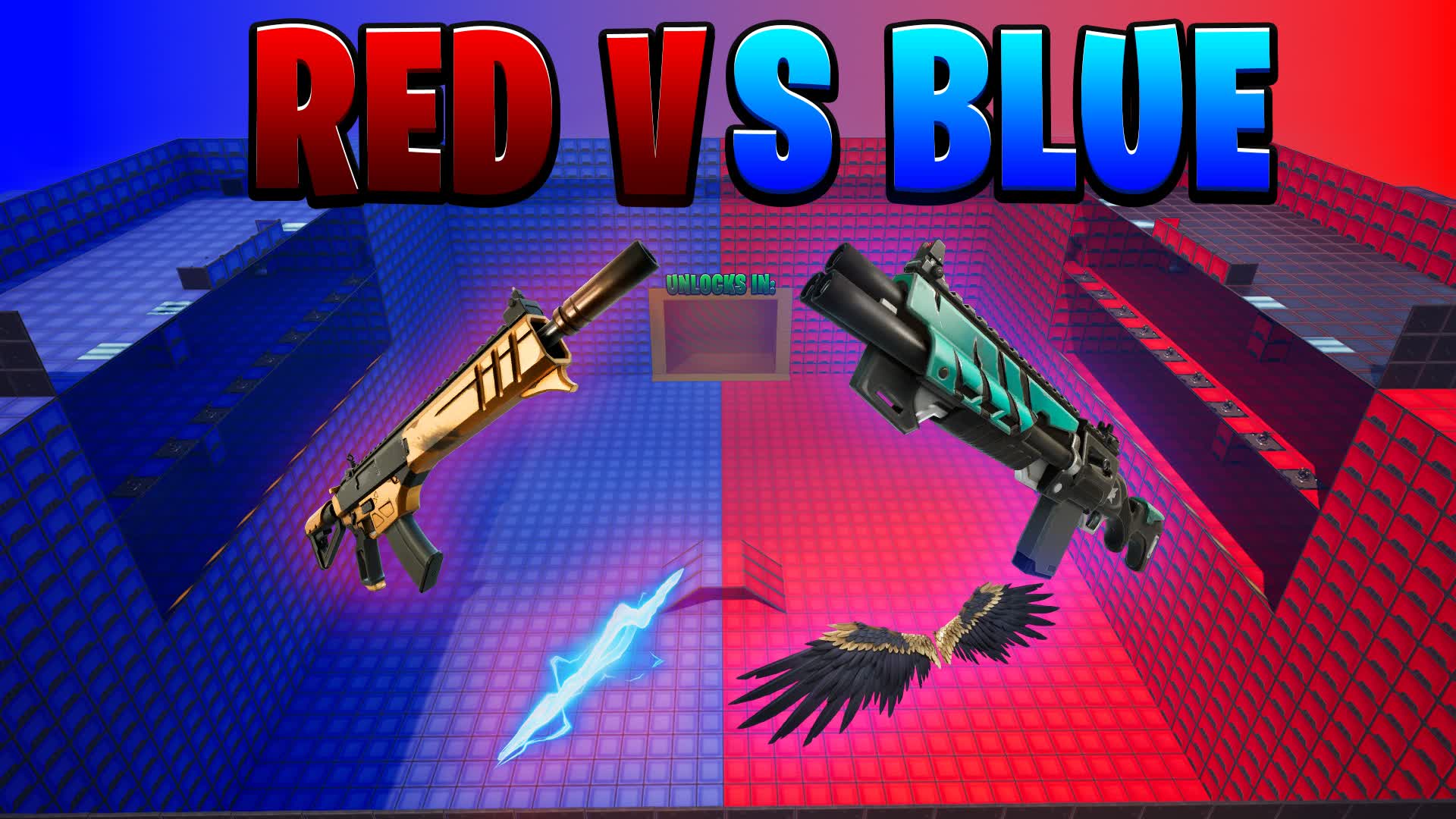 NEW WEAPONS RED VS BLUE 🔴🔵 0175-2460-2382 من ابتكار sweatz - Fortnite