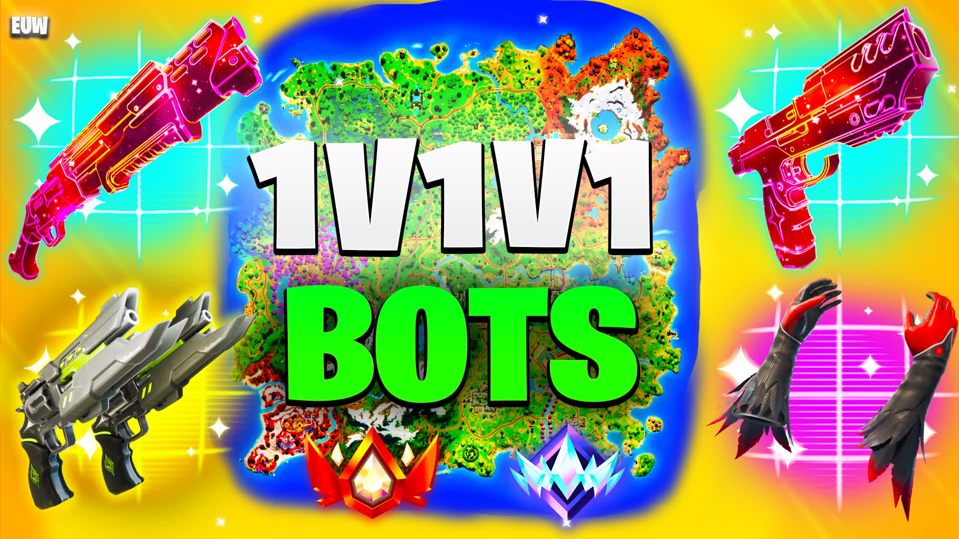 1v1v1 BOTS PVP 1v2 1v1v1v1 FFA HERO 9016-5467-6194 by euw - Fortnite Creative Map Code - Fortnite.GG