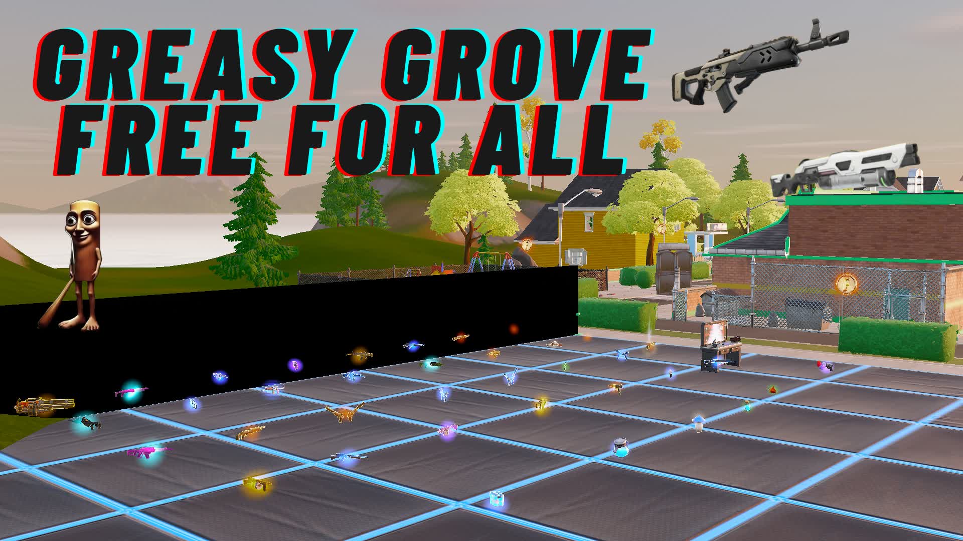 FREE FOR ALL GREASY GROVE 2447-6564-9951 by usertx - Fortnite Creative Map Code - Fortnite.GG