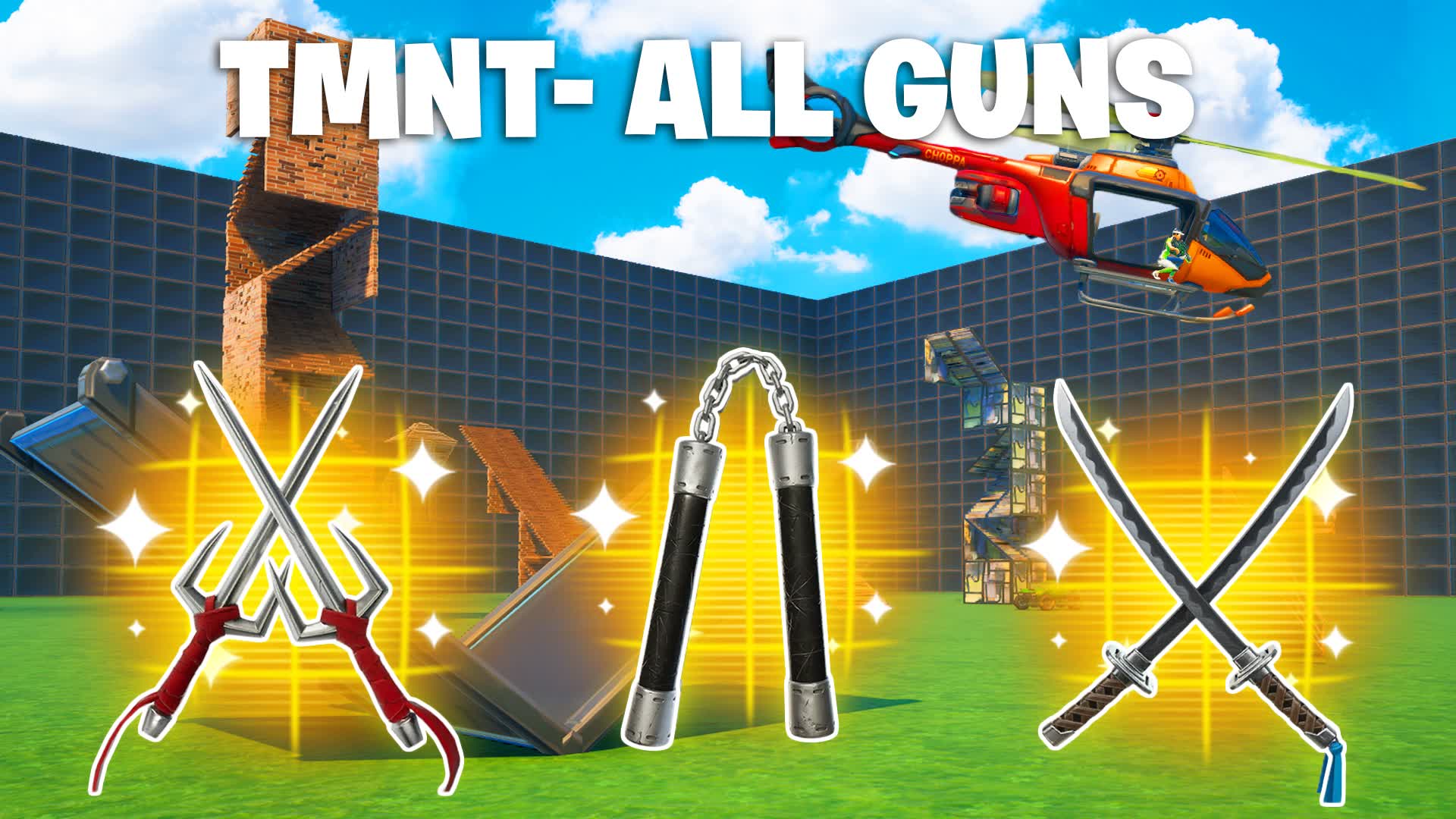 TMNT⭐ ALL WEAPONS & VEHICLES 1V1 8574-0412-9087 by 4fa - Fortnite