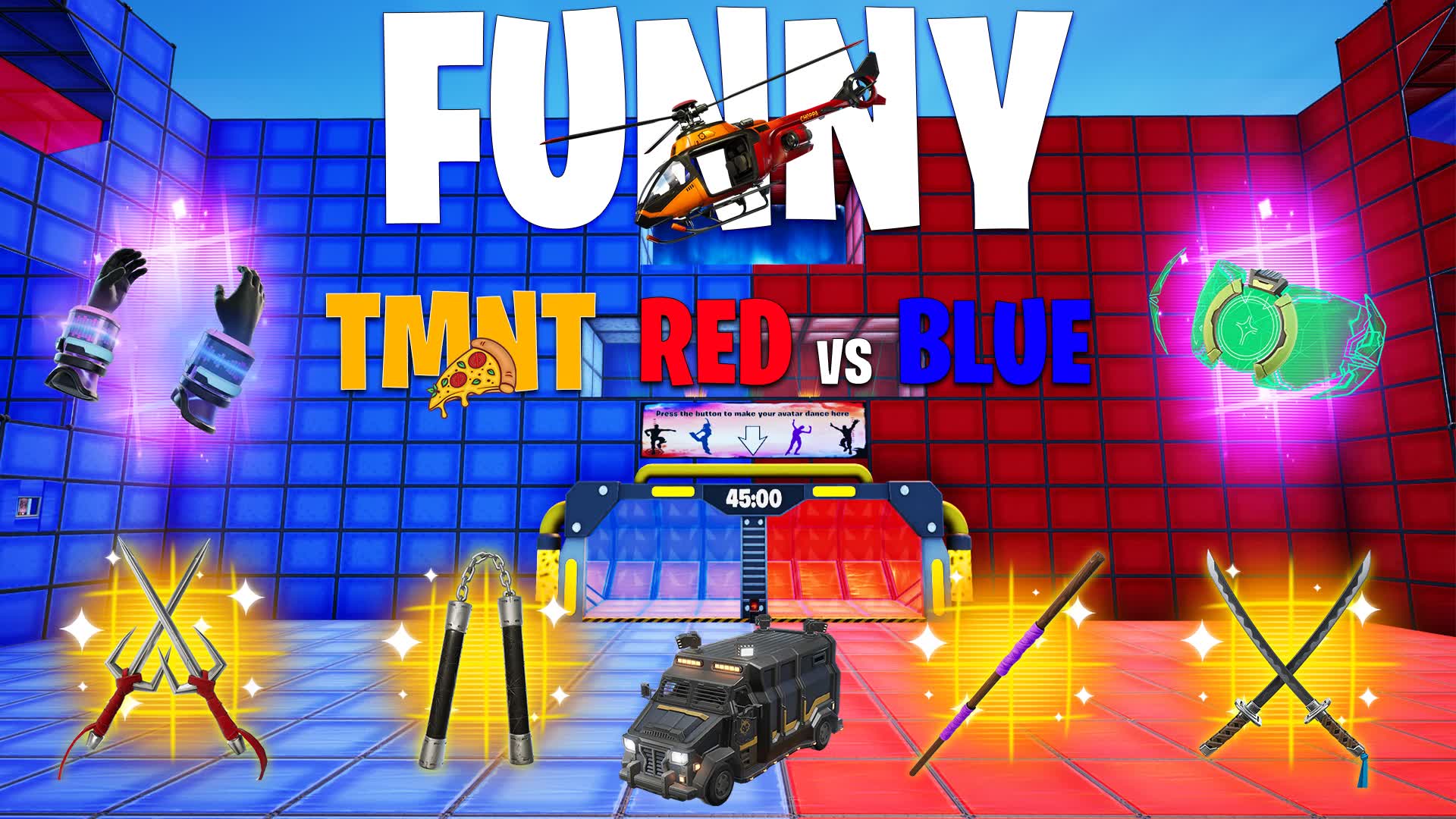 FUNNY RED VS BLUE TMNT 7202-6332-9271 by cneko - Fortnite Creative Map ...