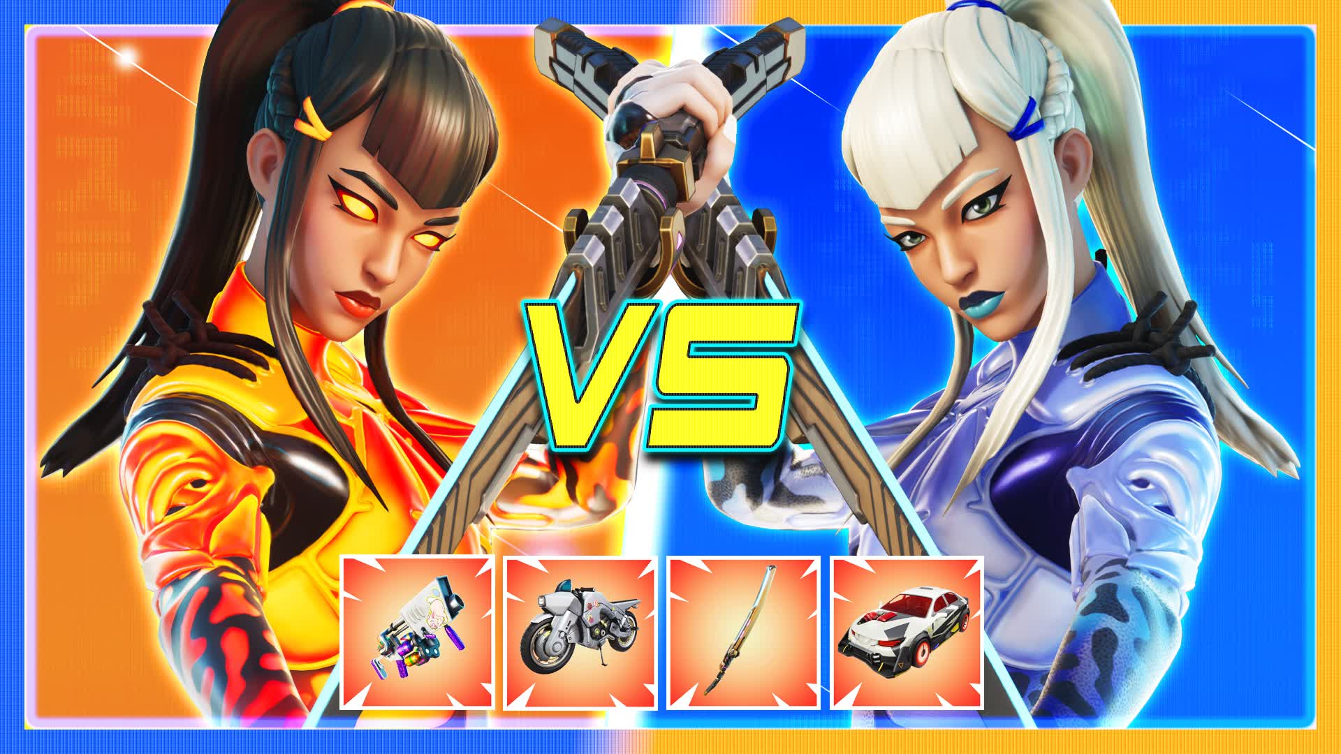 MEGA 🧡ORANGE VS BLUE💙 5055-7429-6518 by RoxSleif - Fortnite.GG