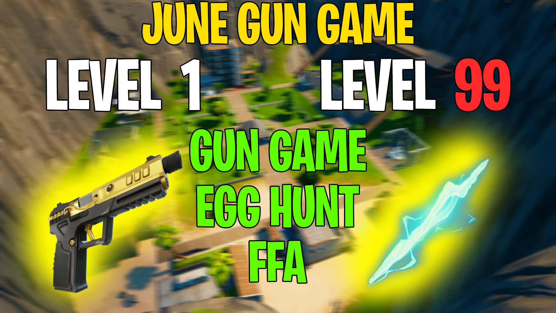 🏝️ JUNE GUN GAME 🔫 EPIC 😎 ONE SHOT 0574-5026-1380 by as29 - Fortnite Creative Map Code - Fortnite.GG
