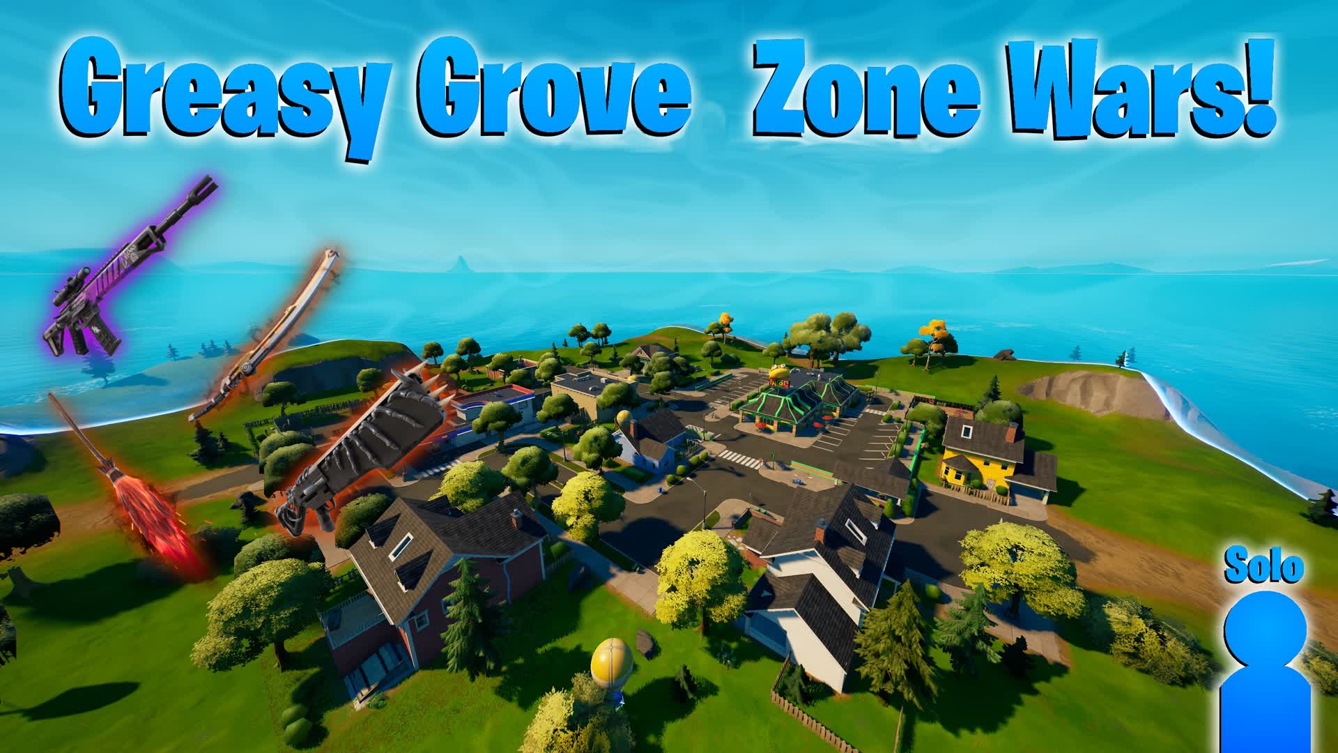 Greasy Grove Zone Wars 2445-6101-9086 by spectralgamer345 - Fortnite Creative Map Code - Fortnite.GG