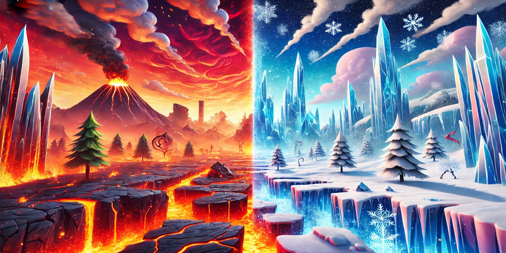 Mega Fire Vs Ice (Red vs Blue) 2442-2032-1638 by vtex - Fortnite ...