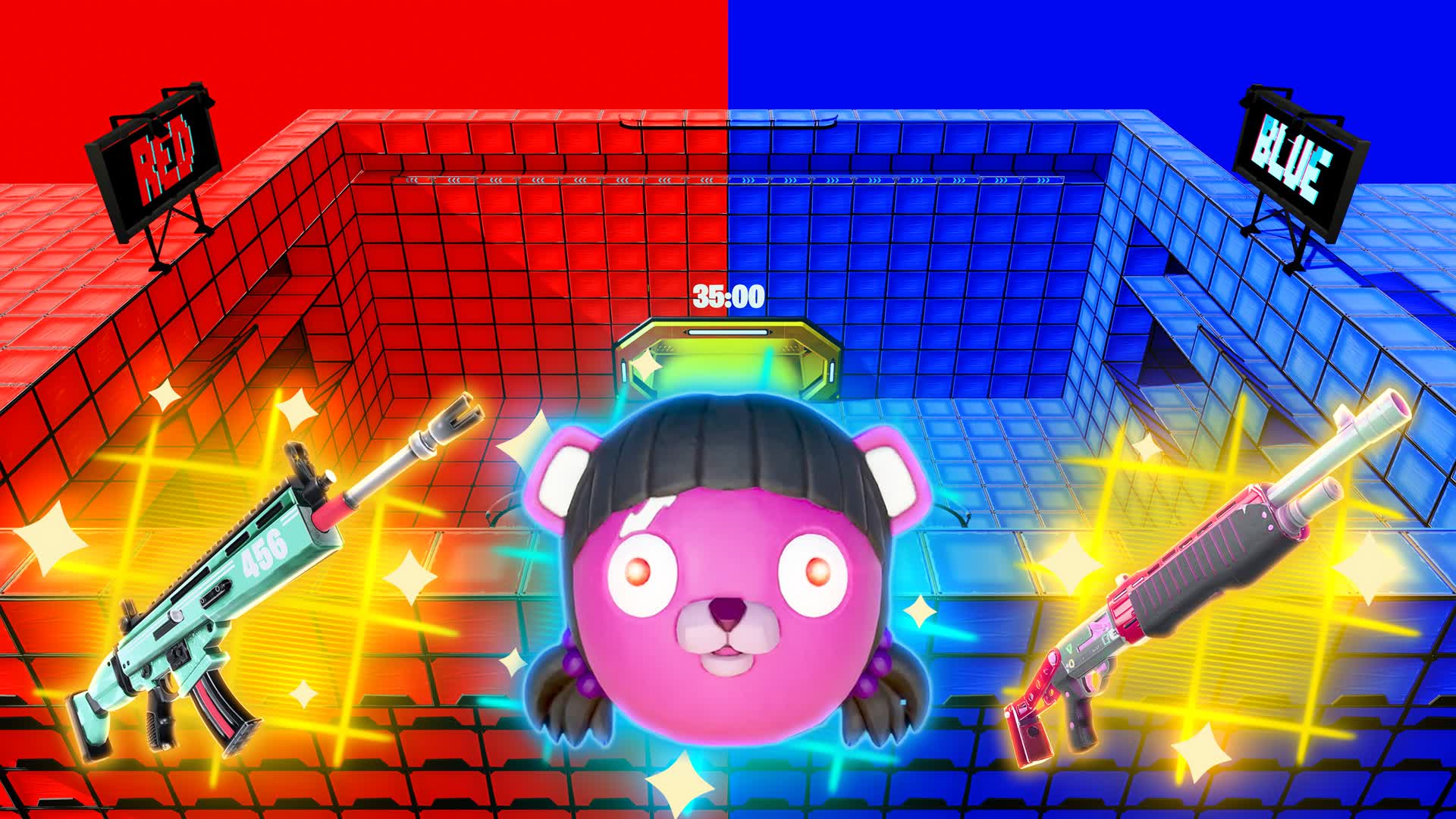الحبار الأحمر مقابل الأزرق 🔴🔵 UWu 2146-3698-4537 من ابتكار rvb - Fortnite