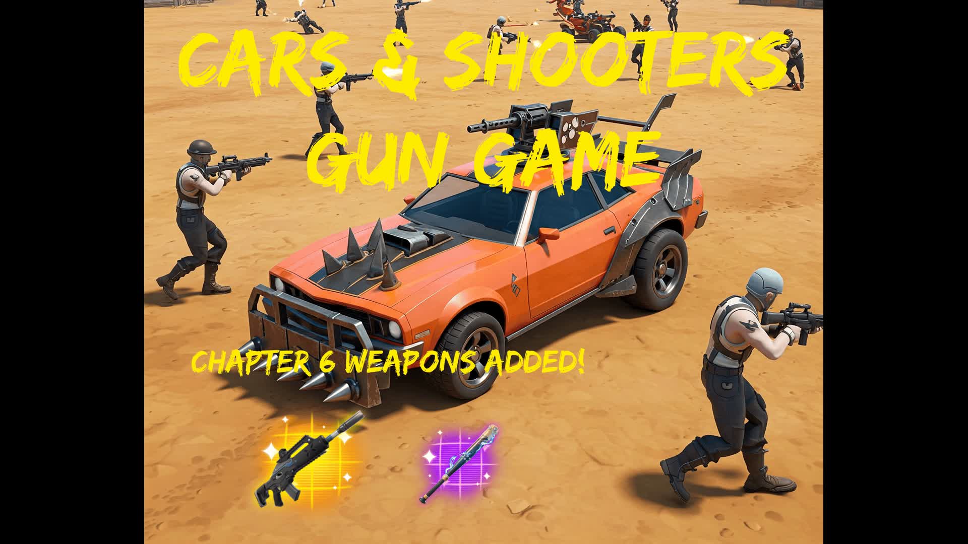 Cars And Shooters Gun Game 4804-6866-0490 by dawman89 - Fortnite Creative Map Code - Fortnite.GG