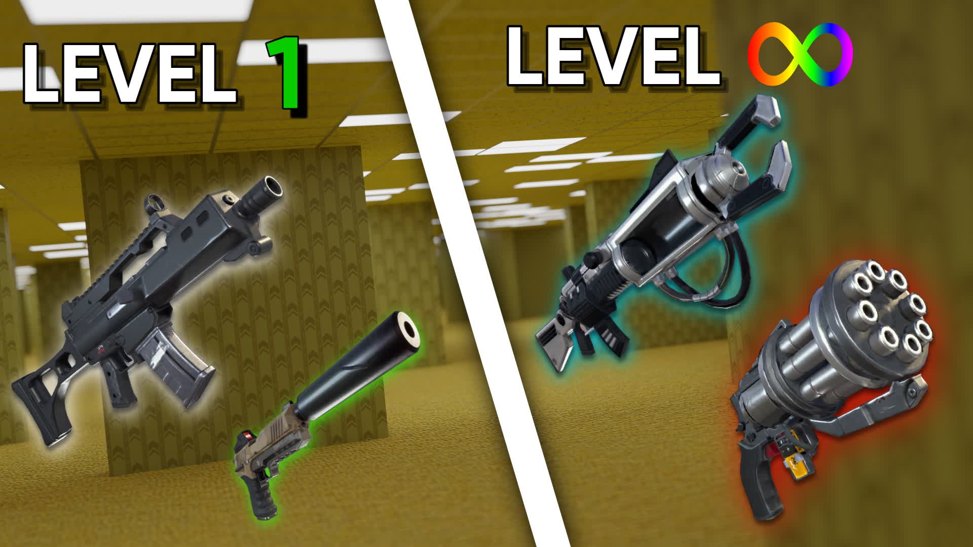 All infinite weapons (BackRooms) 1034-3993-0040 من ابتكار Ander Usina - Fortnite