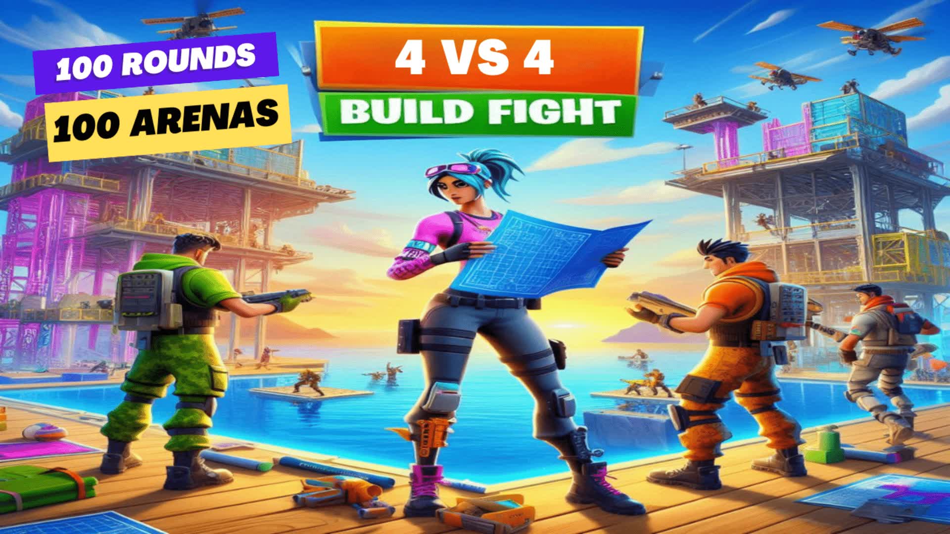 XHE BUILD FIGHT [ 4 VS 4 ] 0612-2666-5929 من ابتكار xhe - Fortnite