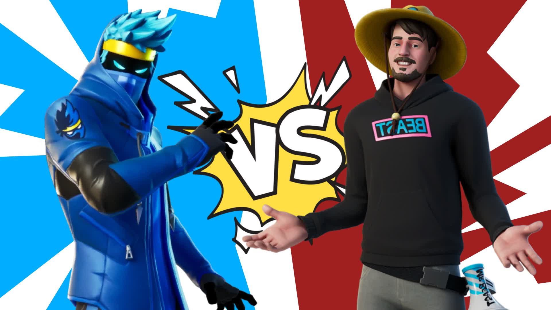 🔵 BLUE Ninja VS RED Mrbeast 🔴 8304-0140-0735 by obaix - Fortnite