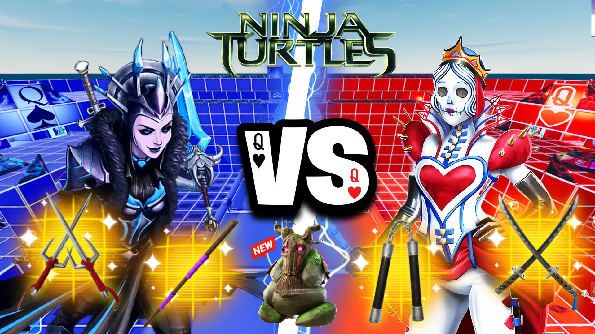 🔴TMNT🔵 Queen spades VS Queen heart 2317-1103-0180 par knas - Fortnite